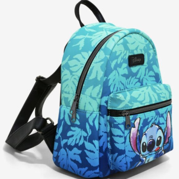 Loungefly | Bags | Loungefly Disney Lilo Stitch Mini Backpack Tropical Leaves Pattern Bag | Poshmark